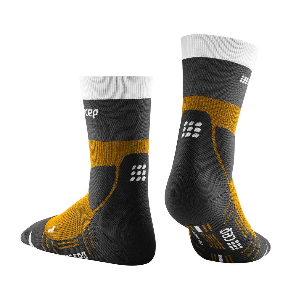 CEP Light Merino Wool Hiking Mid-Cut Socks, Sungold/Black, Women, IV (LG)