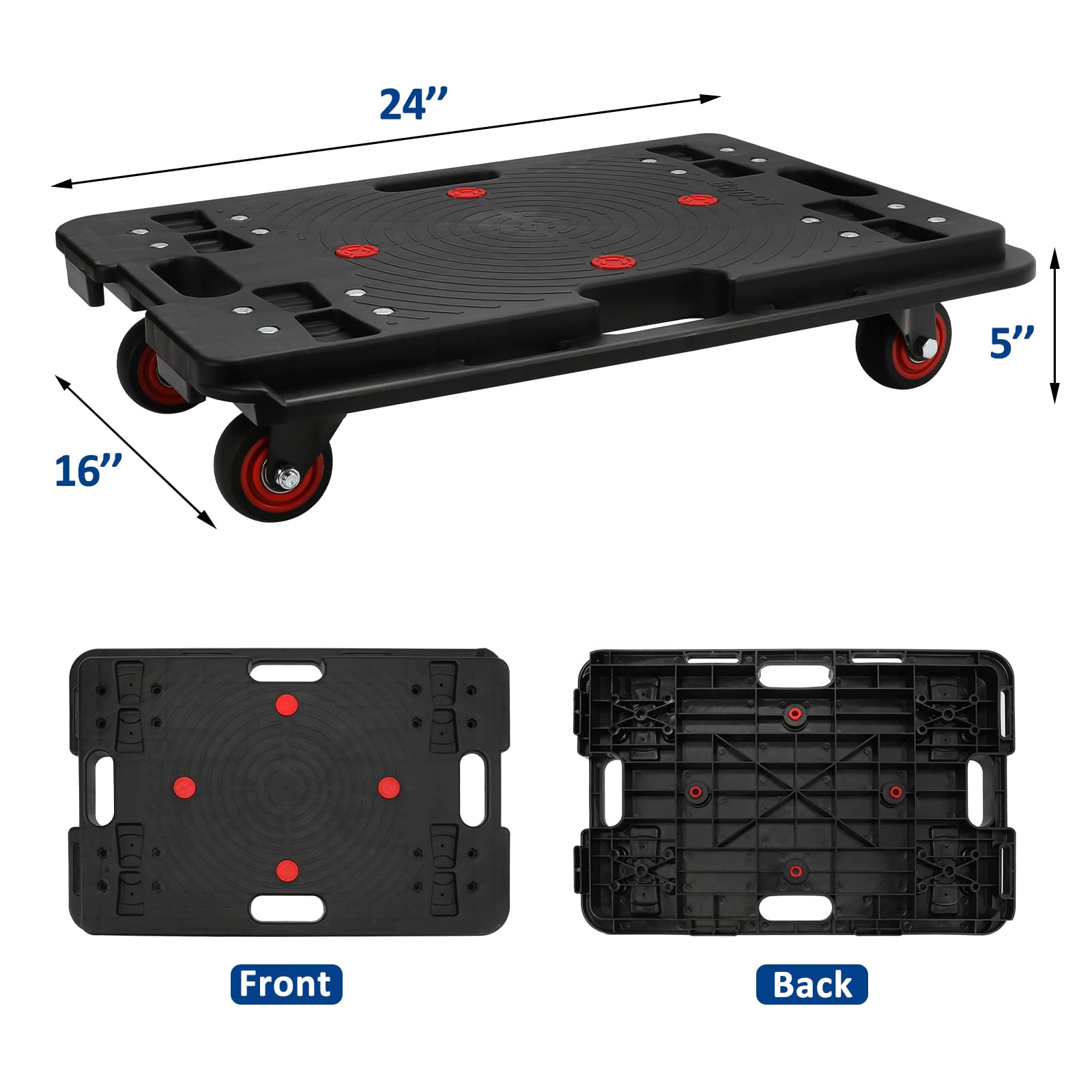 Furniture Dolly, 2 Pack Moving Dolly Connectable, 500 Lbs Capacity, Furniture Movers 4 Wheels Heavy Duty, Small Flat Dolly Cart, Portable and Light Dollies