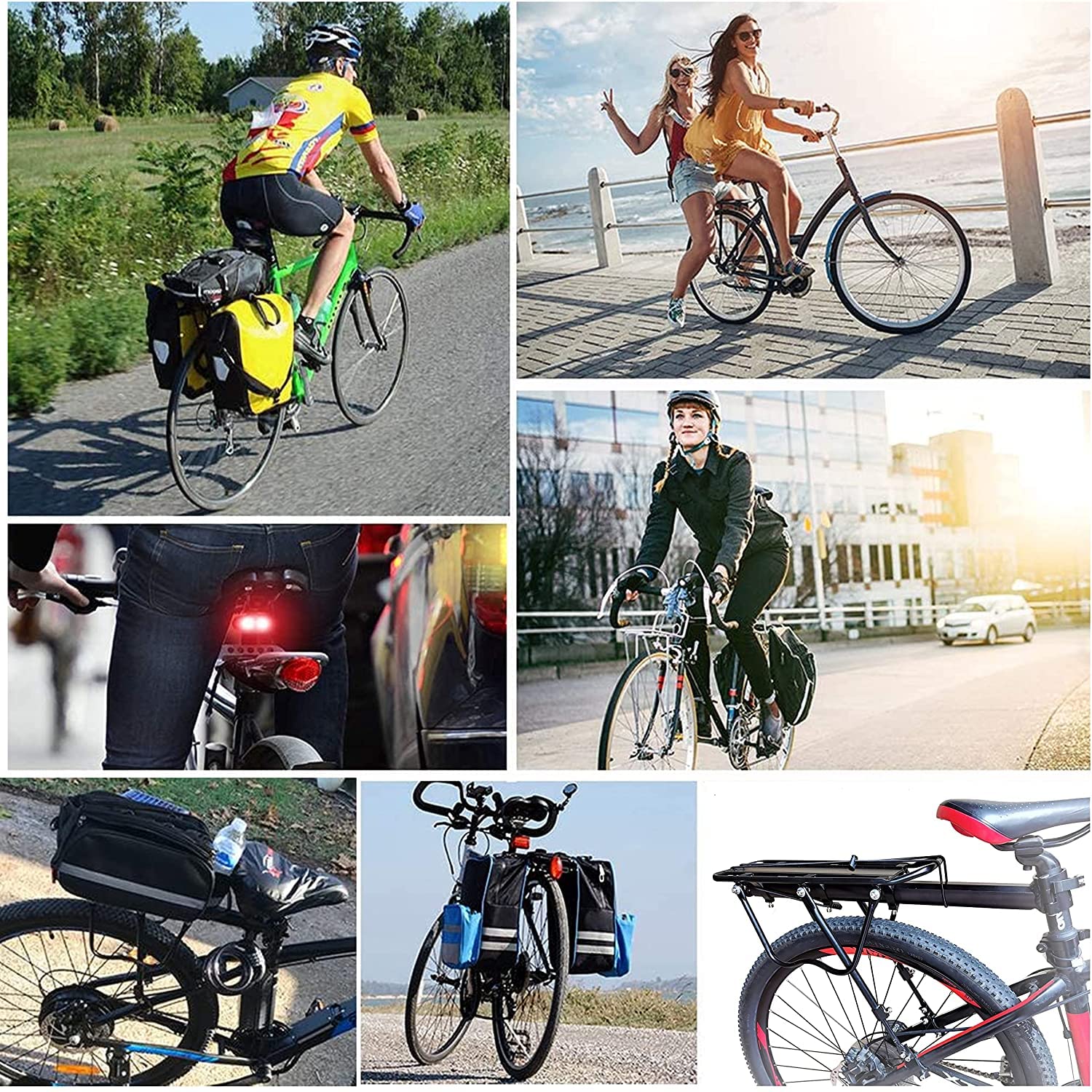 COMINGFIT 110 Lbs Capacity Almost Universal Adjustable Bike Luggage Cargo Rack Bicycle Accessories Equipment Stand Footstock Bicycle Carrier Racks