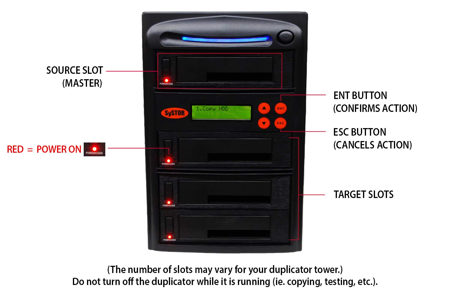 Systor 1:3 HDD/SSD Hard Drive Duplicator - 9GB/Min - Standalone Copier & Eraser/Sanitizer for Multiple SATA 3.5 Disk & 2.5 Solid State Drives - Copy Speeds of up to 150MB/Sec (SYS203HS-DP)