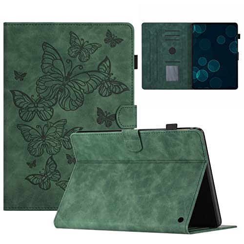 Tablet Cover Compatible with Kindle Fire 7 2022 Release 7inch,Vintage Premium Leather Case Folding Stand Folio Cover Protective Cover with Card Slot/Auto Sleep Wake Tablet Home (Color : Green)