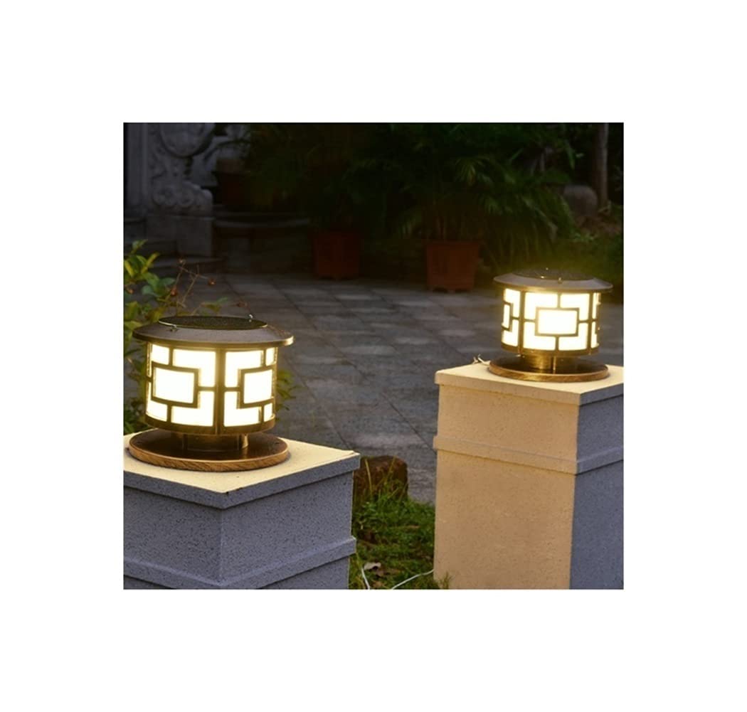 Solar Light European Style LED Column Head Lamp Fence Door Post Lamp Villa Home Garden Garden Light Outdoor Light Garden Lamp (Size : 300mm)