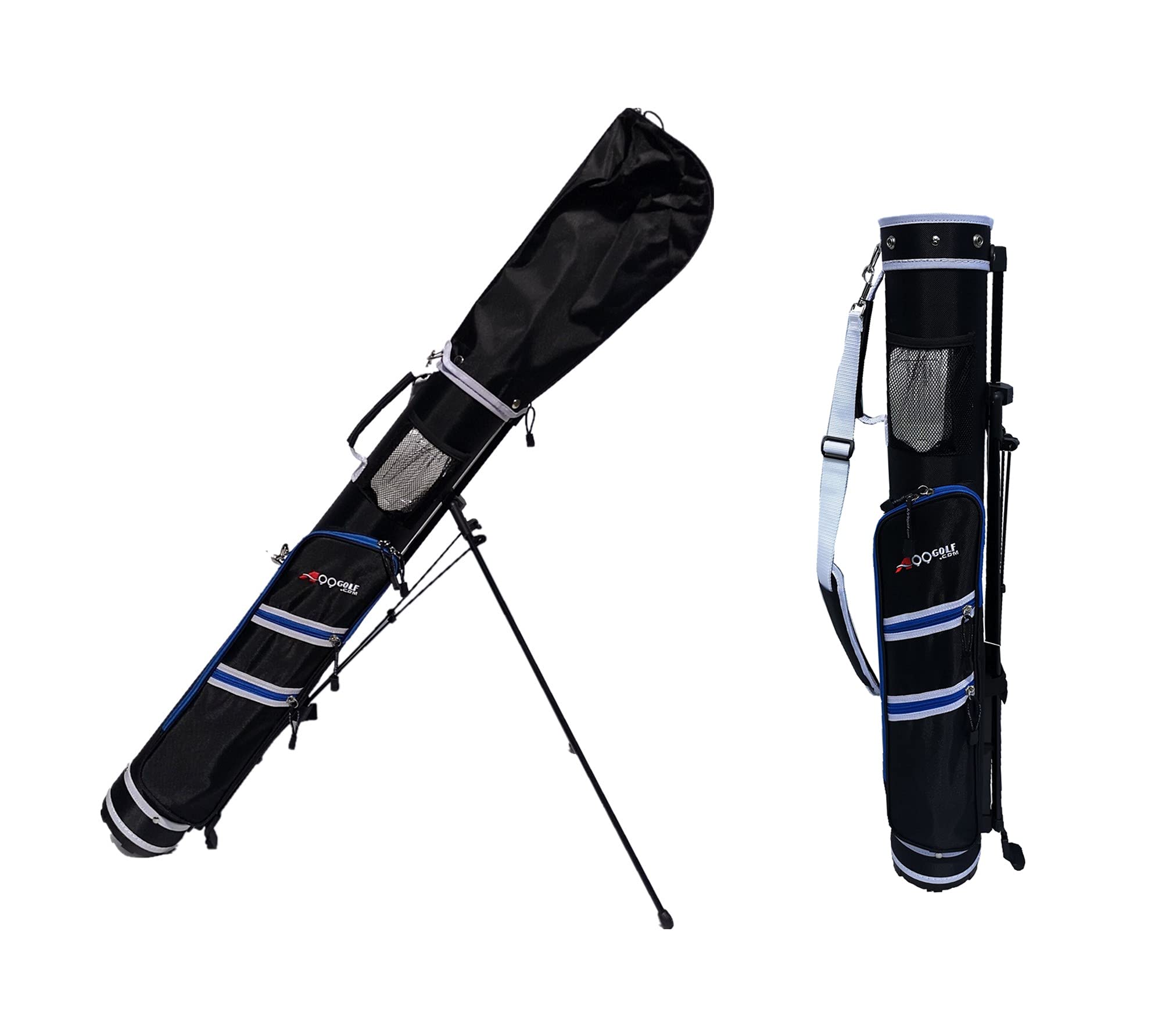 C9 A99 Golf Men's & Women's Practice Sunday Bag Range Pencil Carry Bag with Stand and Strap Golf Travel Bag Removable Top Black Great Gift for Golfer!