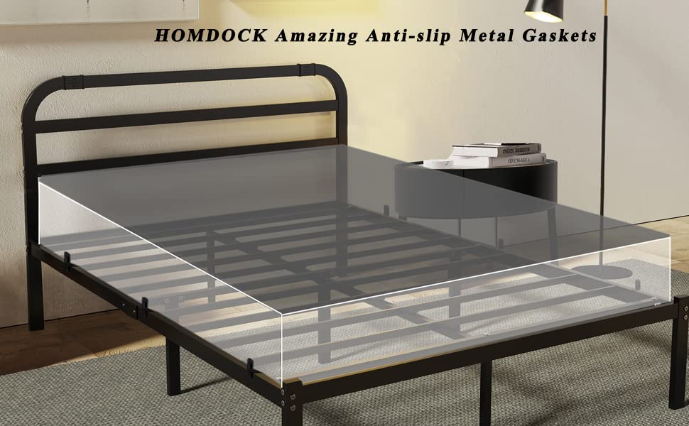 Homdock 6 PCS Non Slip Mattress Gaskets for Bed Frame/Anti-Slip Baffle/Mattress Gripper to Keep Mattress in Place/Elegant Black Finish