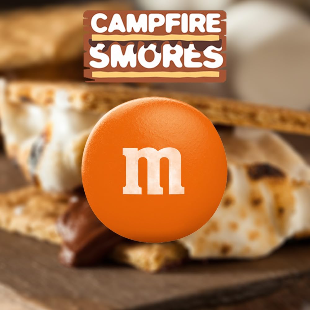 CANDYMAN Bundle of M&M Campfire Smores Share Size Bags, 24 Packs of 1.41oz, Milk Chocolate and White Chocolate Candy Snacks