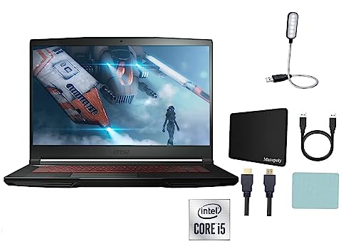 MSI GF63 Thin 15.6" Gaming Laptop, FHD 144Hz, Intel Core i5-11400H, NVIDIA GeForce RTX 3050, 16GB Memory, 512GB NVMe SSD, Windows 11 Home, Black + Accessories