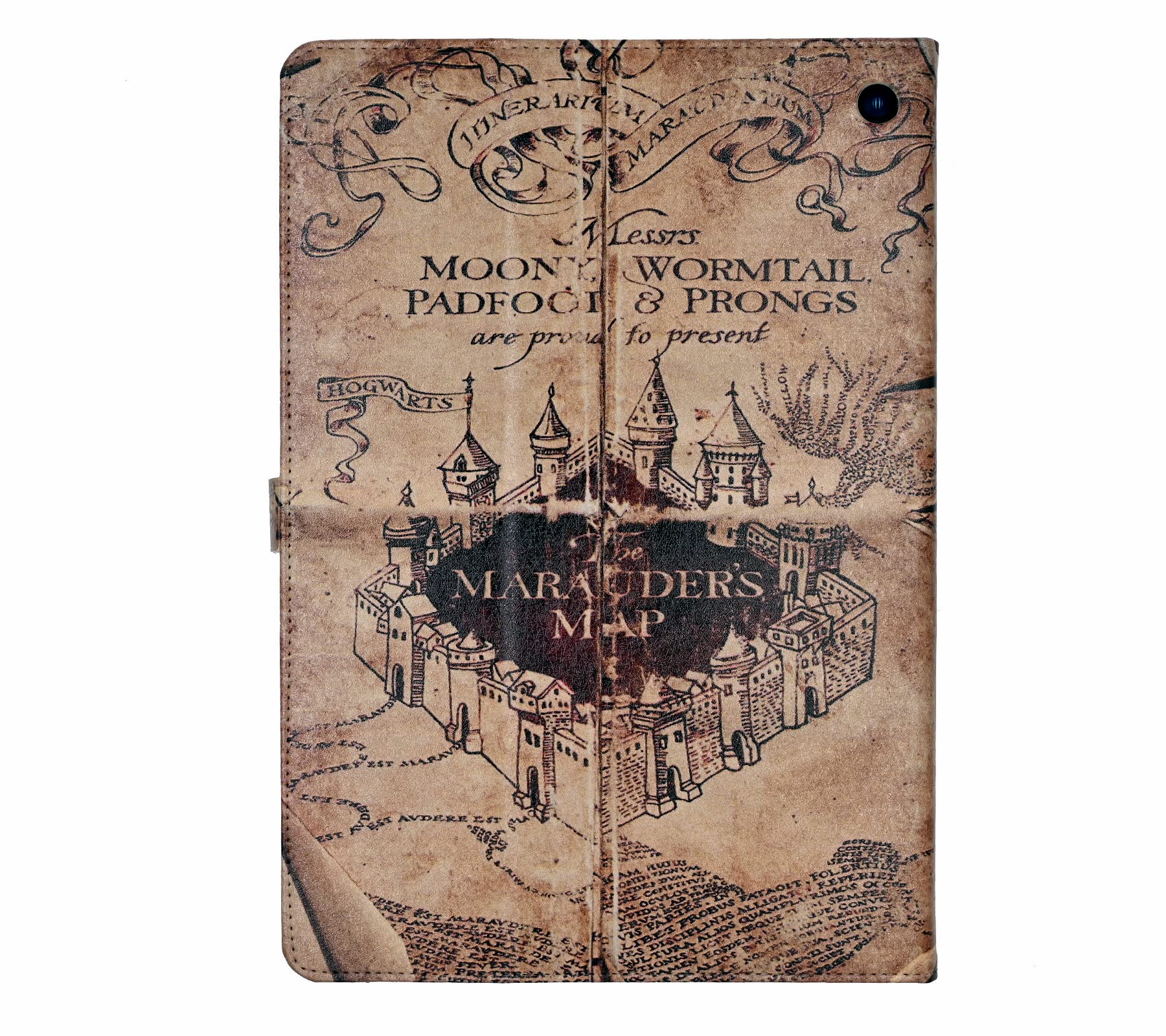 Case for Amazon Kindle Fire HD 8 & 8 Plus Tablet (12th/10th Generation, 2022/2020 Release), PU Leather Folding Stand Shell Shockproof Soft TPU Cover, Marauder's Map Vintage