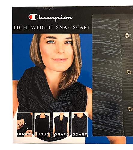 Champion Women's Lightweight Snap Scarf, Black, One Size