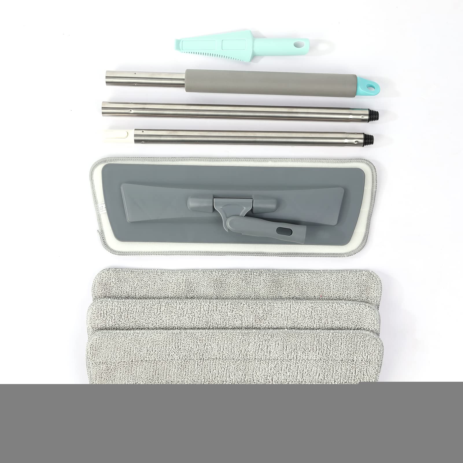 DYTesa Microfiber Floor Dust Mop for Hardwood Cleaning, 360 Degree Rotating Wet Dry Floor Mop with 4 Washable Pads and 1 Scrubber
