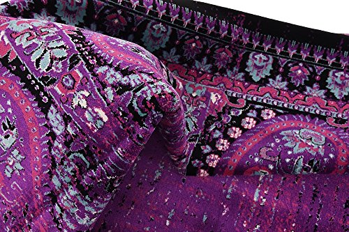 Unique Loom Imperial Collection Paisley, Distressed, Border, Vintage, Modern, Abstract Area Rug, 8 ft x 11 ft 6 in, Lilac/Black
