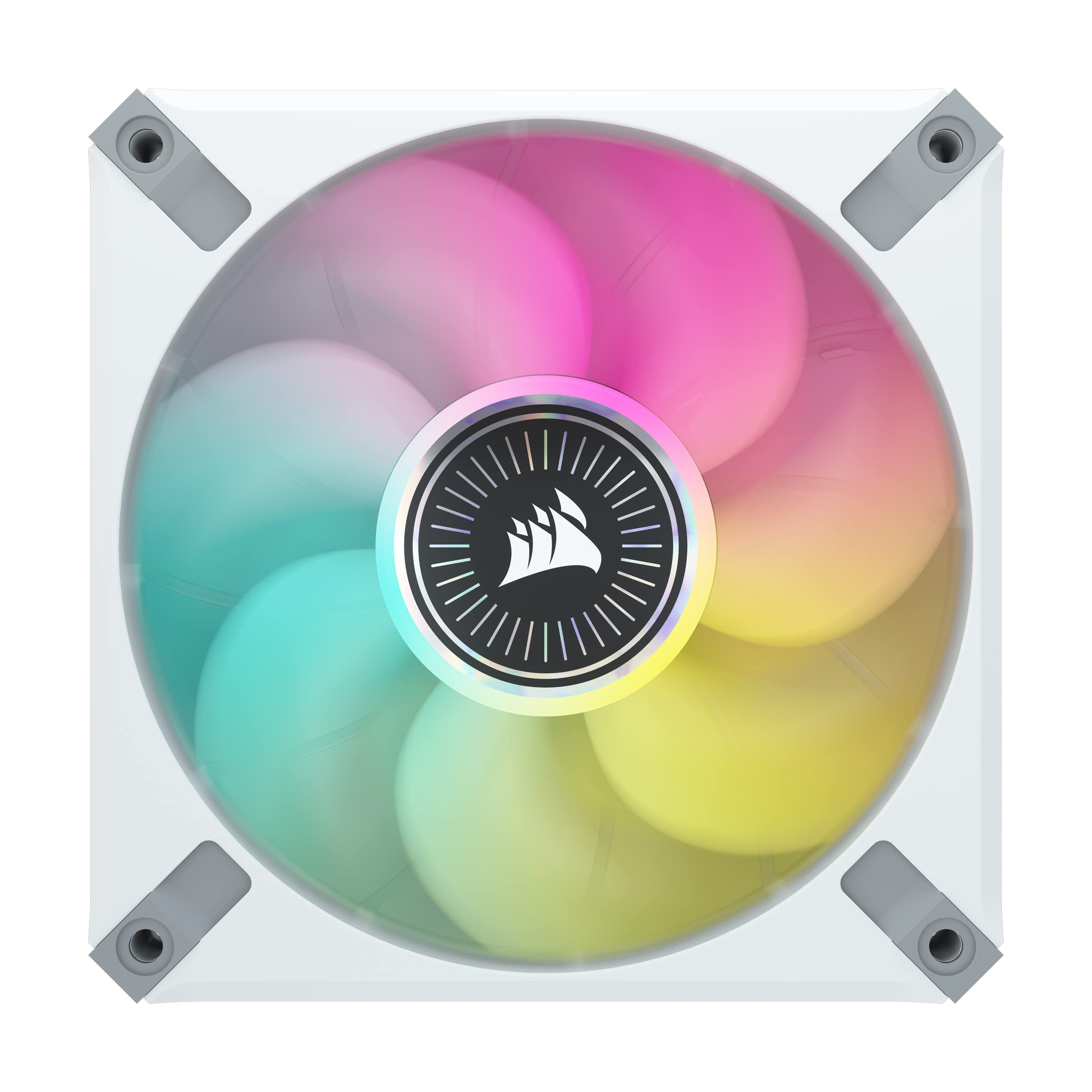 CORSAIR ML120 RGB ELITE, 120mm Magnetic Levitation RGB Fan with AirGuide, Single Pack - White Frame