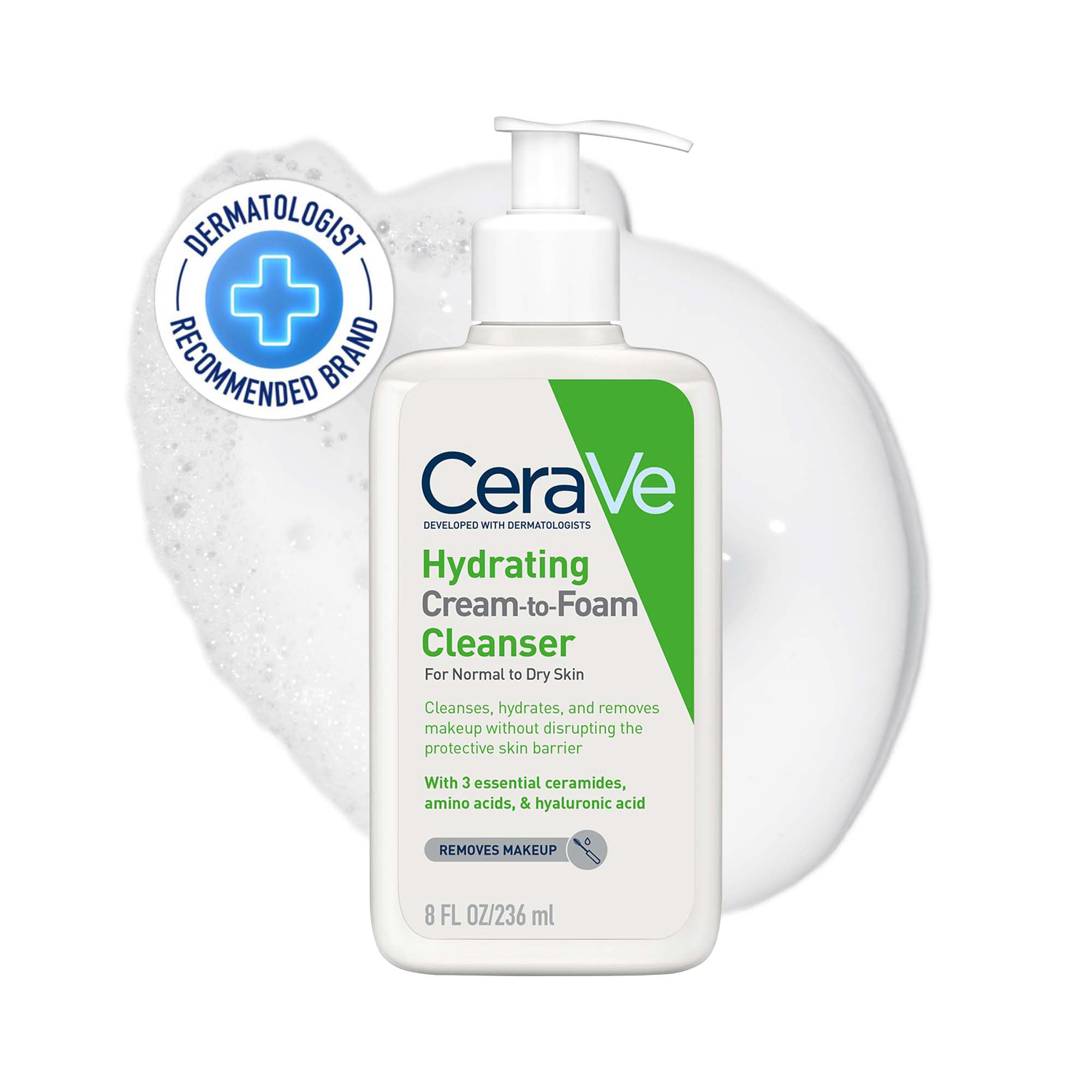 Cerave Facial Foaming Cream Cleanser 8 Ounce (237ml)