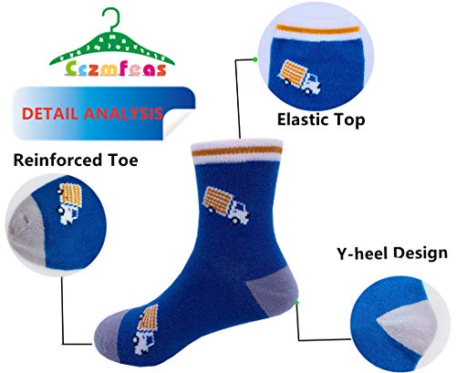 Cczmfeas Kids Boys Cartoon Dinosaurs Pattern Sport Socks 10 Pairs (4-7 Years, Dinosaurs-Gray)