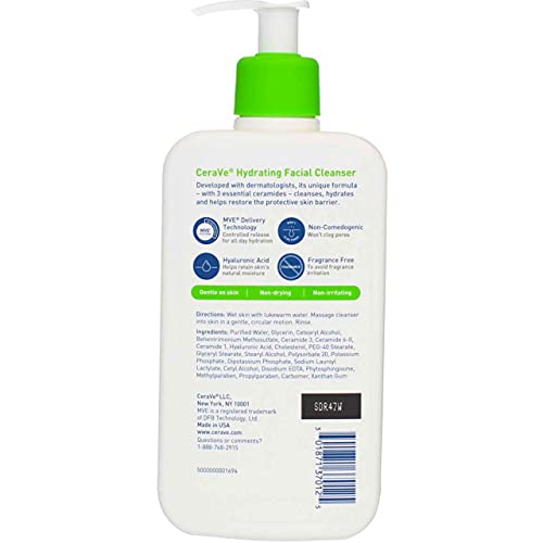 CeraVe Hydrating Facial Cleanser 12 oz (Pack of 5)
