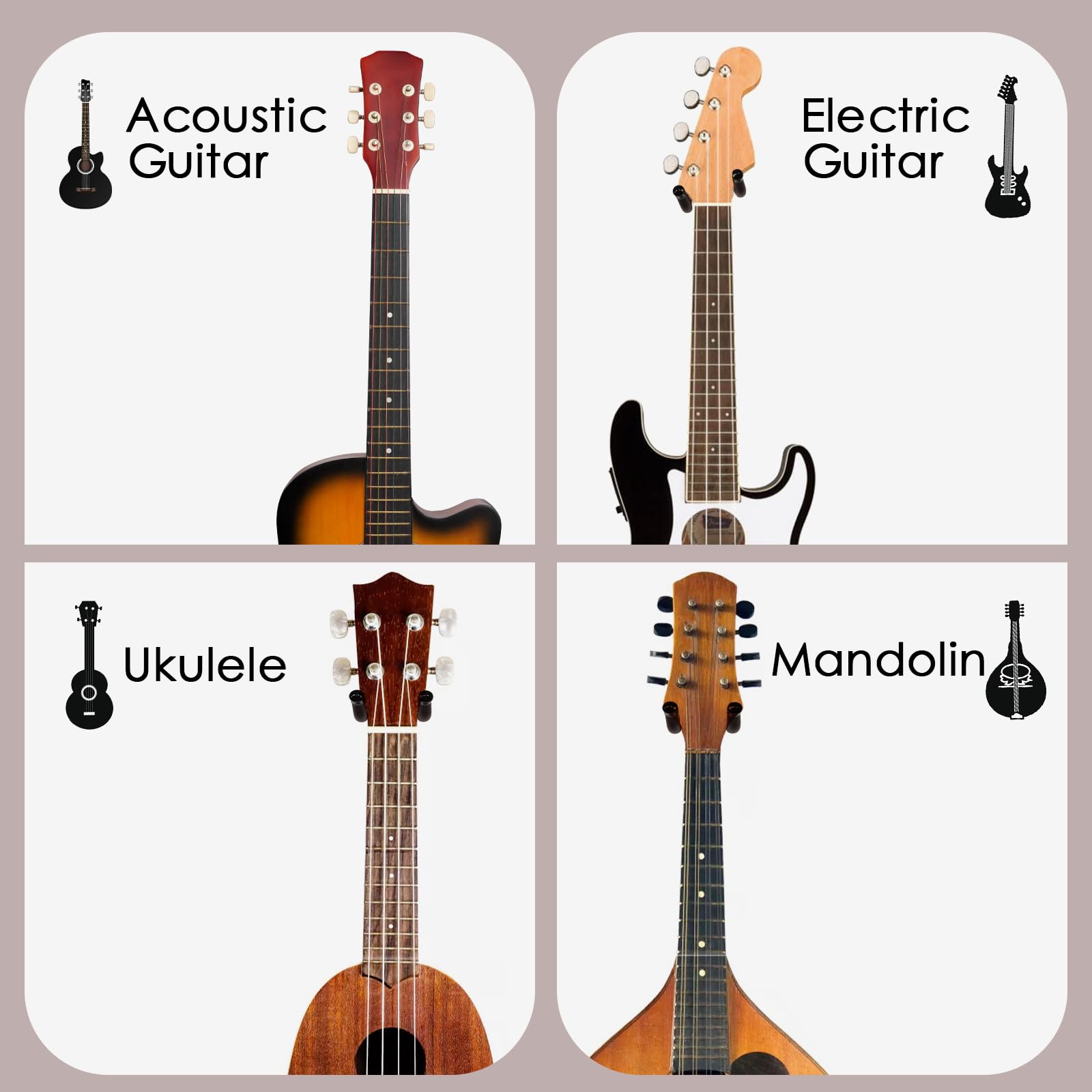 SNIGJAT Guitar Wall Mount 2 Pack, Guitar Hanger for Rotatable, Solid Wood Guitar Wall Hanger, V-Shaped Guitar Mount Hook for Acoustic Guitar, Guitar Holder for Banjo, Musical Instruments Accessories