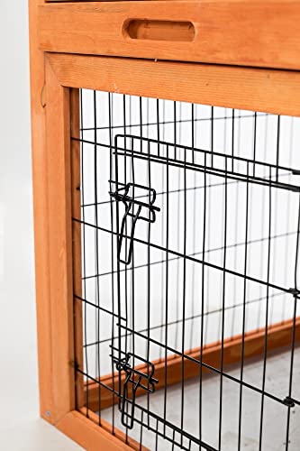 TRIXIE Pet Products Rabbit Hutch with Sloped Roof, Small, Glazed Pine