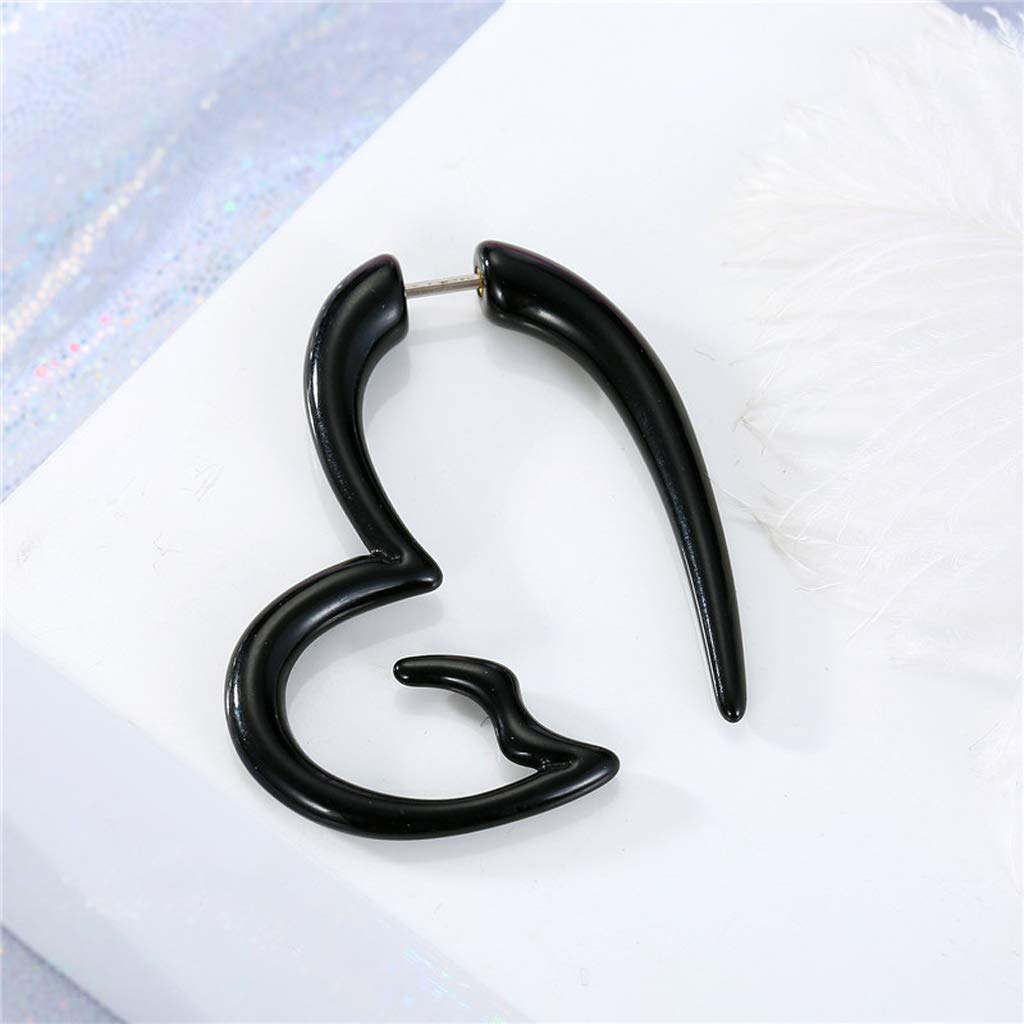 Creative Ear Tapers Plugs ,8 Pairs 16G Spiral Fake Gauges Acrylic Ear Tapers Fake Plugs Horn Stud Earrings