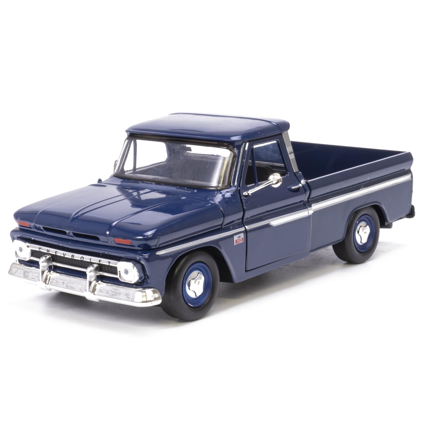 Motor Max 1966 Chevy C10 Fleetside Pickup Truck, Dark Blue - Motormax 73355 - 1/24 Scale Diecast Model Toy Car