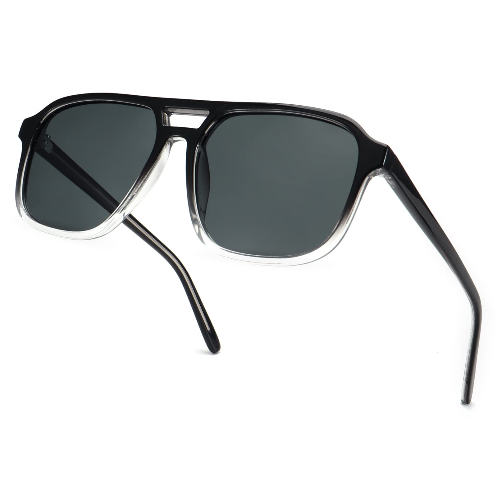 Dollger Aviator Sunglasses for Women Men UV400 Polarized Retro 70s Square Gradient Flat Ultralight Plastic