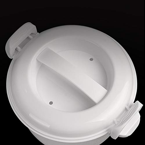 Geynutaly Microwave Rice Cooker Multifunction Small Lunch Container Microwave Cooker Cookware for Microwave Oven 17.5x21x14cm