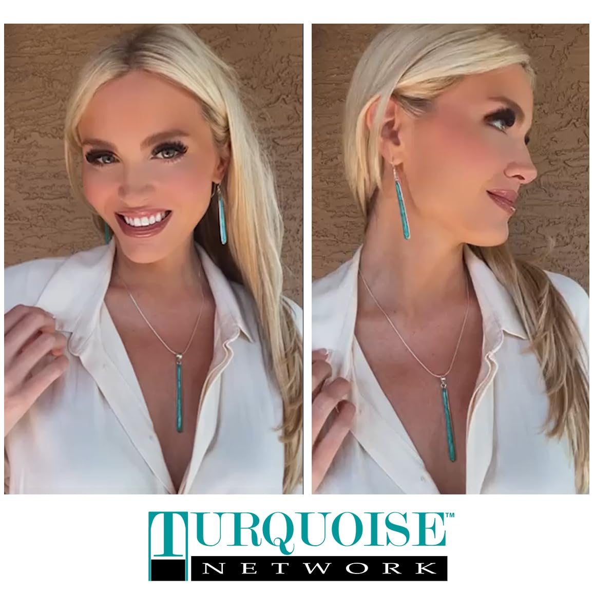 Turquoise Earrings 925 Sterling Silver & Genuine Turquoise (Choose Color) (Turquoise)