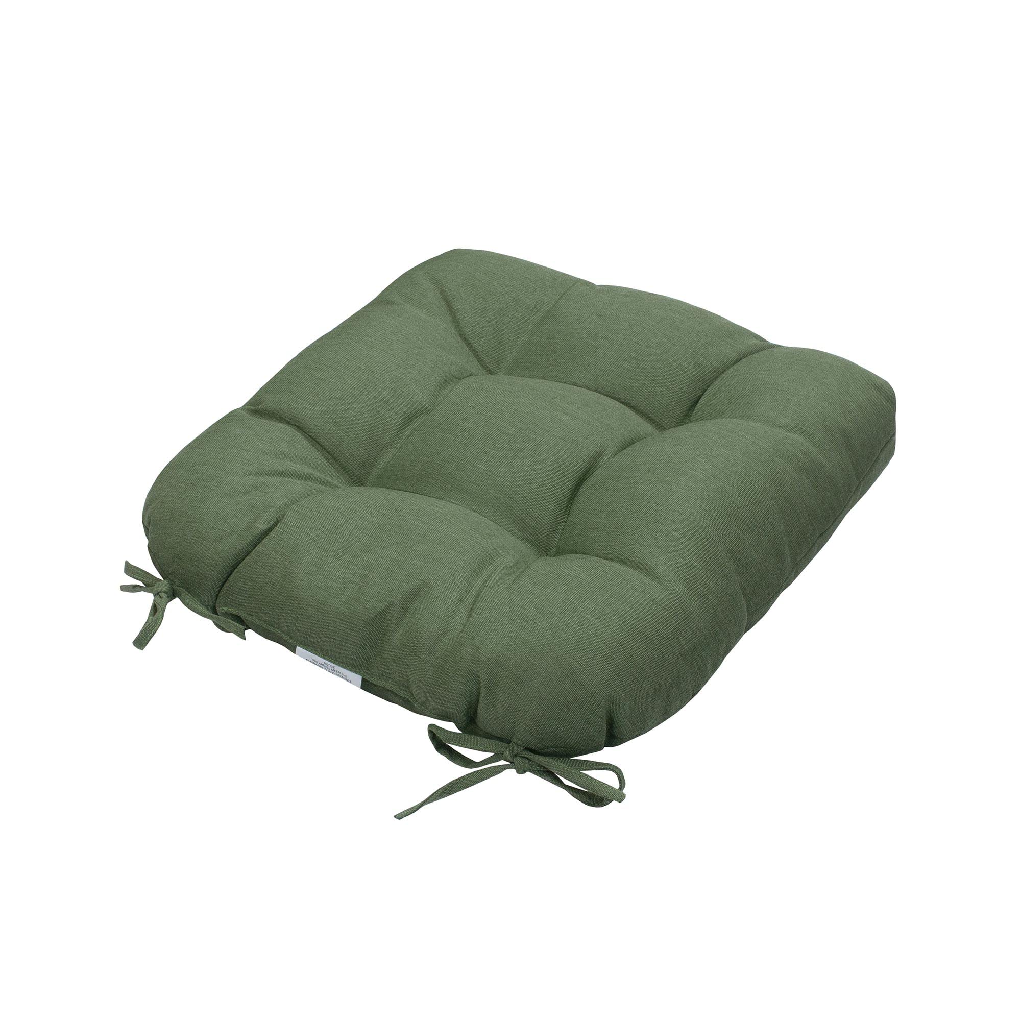Magpie Fabrics 19"x19" Tufted Seat Cushion 2 Pack, U-Shaped Patio Cushions with Ties, Outdoor/Indoor Chair Pads Waterproof for Dining Garden Balcony Office - Green
