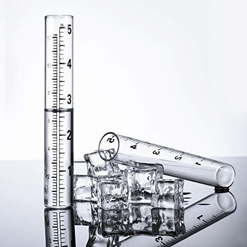 Frienda 4 Pieces Capacity Rain Gauge Glass Tube Replacement Rainfall Test Tube with Scale for Yard Garden Outdoor Home (4, 5 Inch)