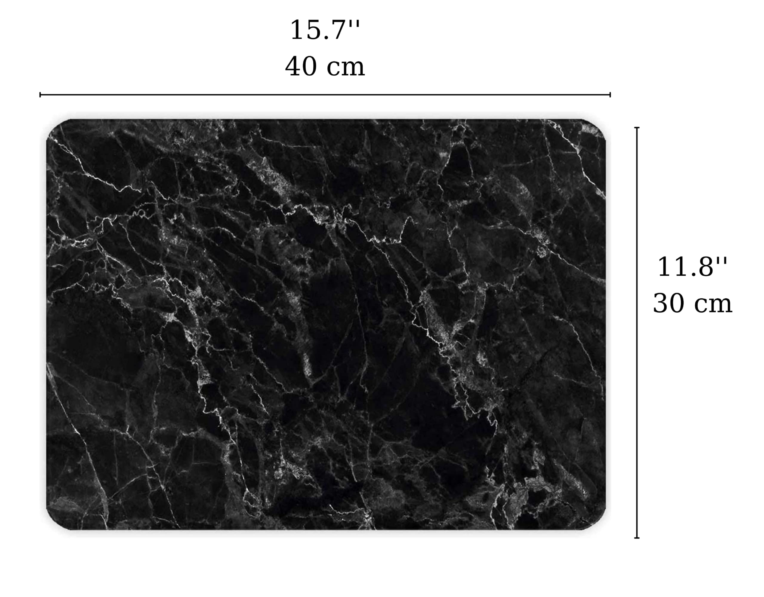 DESTALYA Cutting Board Tempered Glass 11.8ββ x 15.7ββ | Heat Tolerant Shatter Resistant Chopping Board | Black Marble Pattern Decorative Tray for Kitchen (Black L)