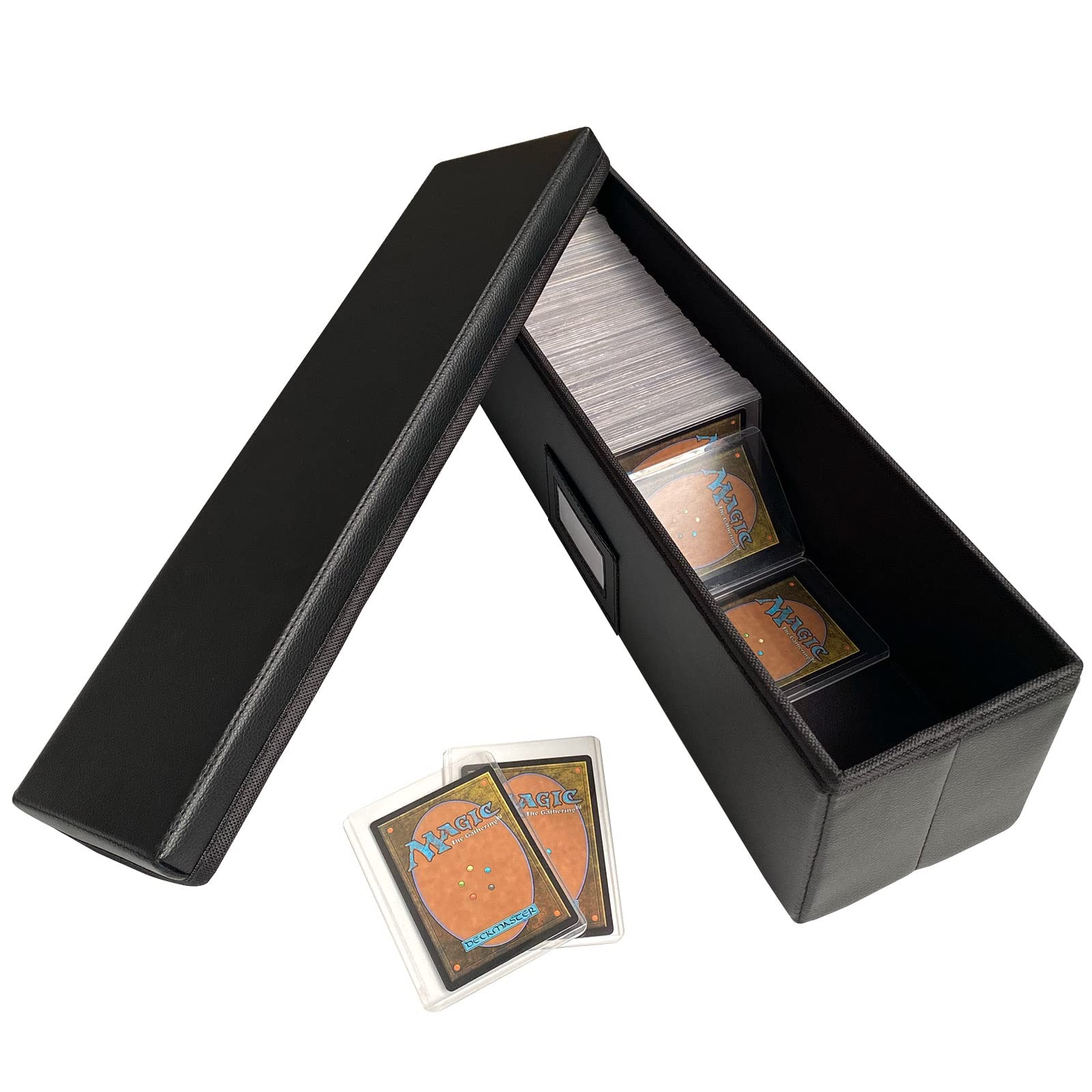 tutata Leather Trading Card Storage Box Toploader Storage Box, Baseball Card Storage Box Card Organizer for MTG TCG CCG LCG Cards and Toploaders and Sleeves