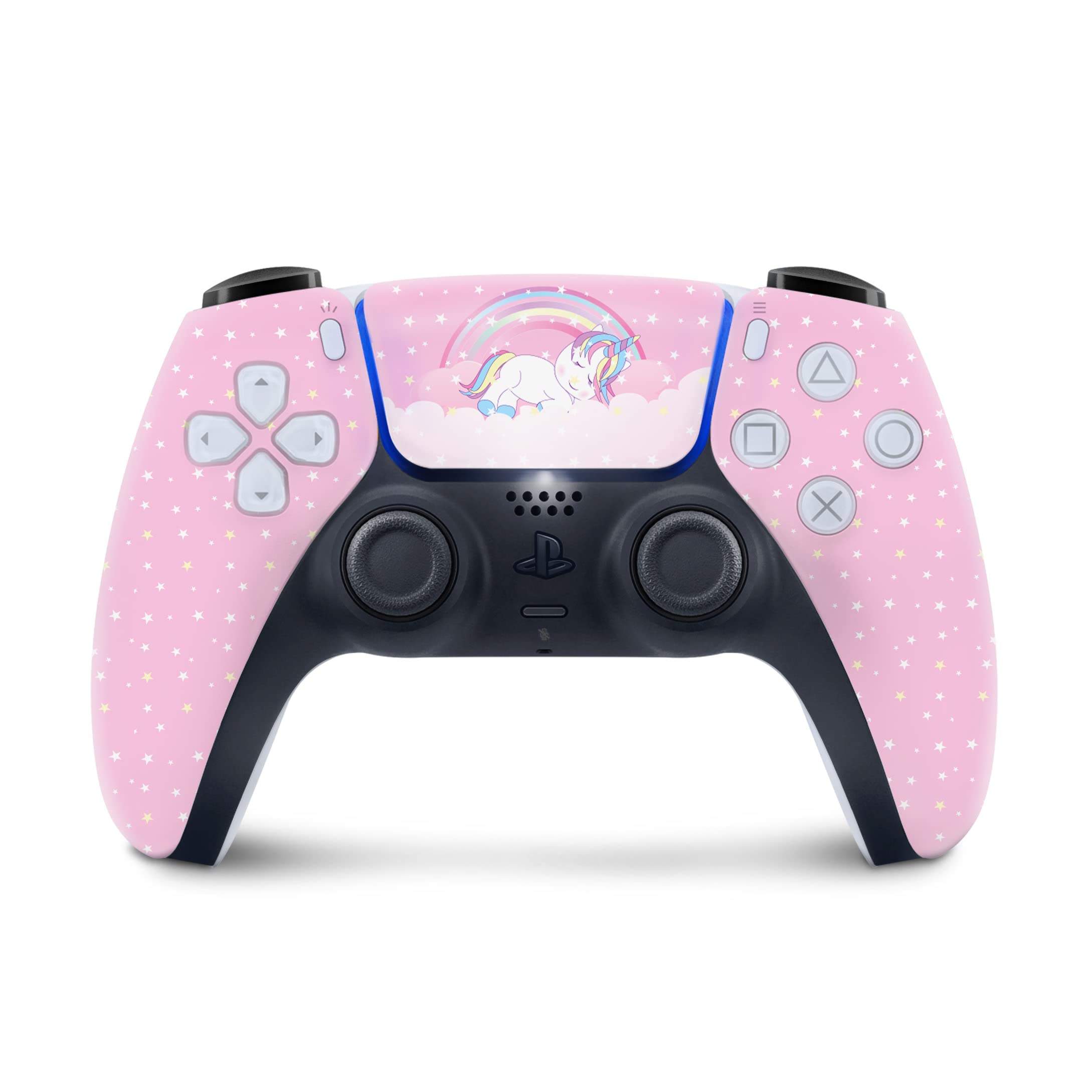 TACKY DESIGN PS5 Skin Unicorn Skin for Playstation 5 skin Console and 2 controller skin, Pink PS5 cover Vinyl 3M Decal Stickers Full wrap Cover (Disk Edition)