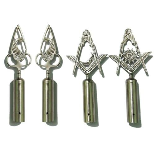 CraftX Masonic BLUE LODGE TOPS, MM, Silver Color Freemason Masonic Pole Topper Gift for Him - Her