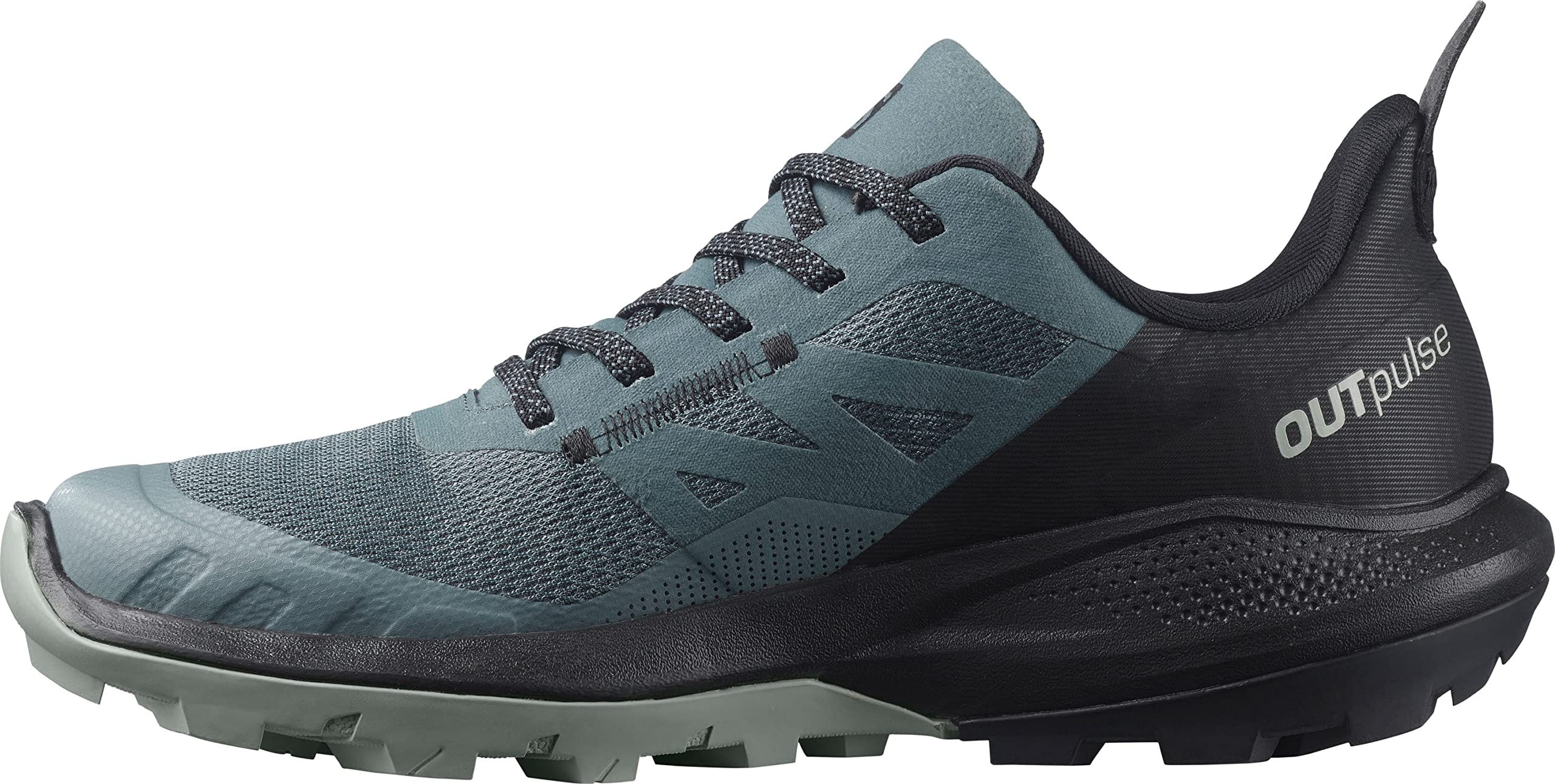 Salomon Women's OUTPULSE Hiking Shoes for Women, Stormy Weather/Black/Wrought Iron, 8