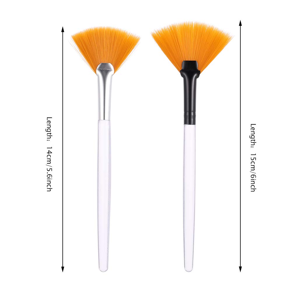 CEREALY 12 Pack Facial Fan Brushes Fan Soft Brushes Makeup Beauty Fan Brushes Acid Applicator for Glycolic Peel Masques