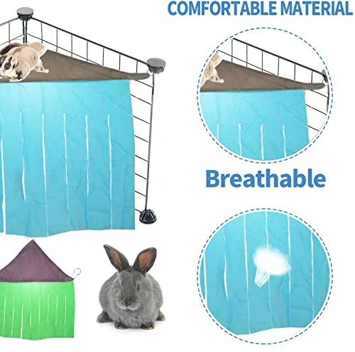 Nuatpetin Guinea Pig Hideout, 2PCS Corner Hideaway Fleece Forest, Removable Small Animal Hamster Rabbit Bunny Corner Hideout for Guinea Pigs, Hanging Hamster Cage Accessories Ferret Corner House Hide