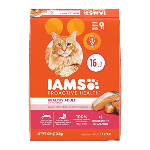 IAMS Proactive Health Adult Healthy Dry Cat Food with Salmon, 16 lb. Bag