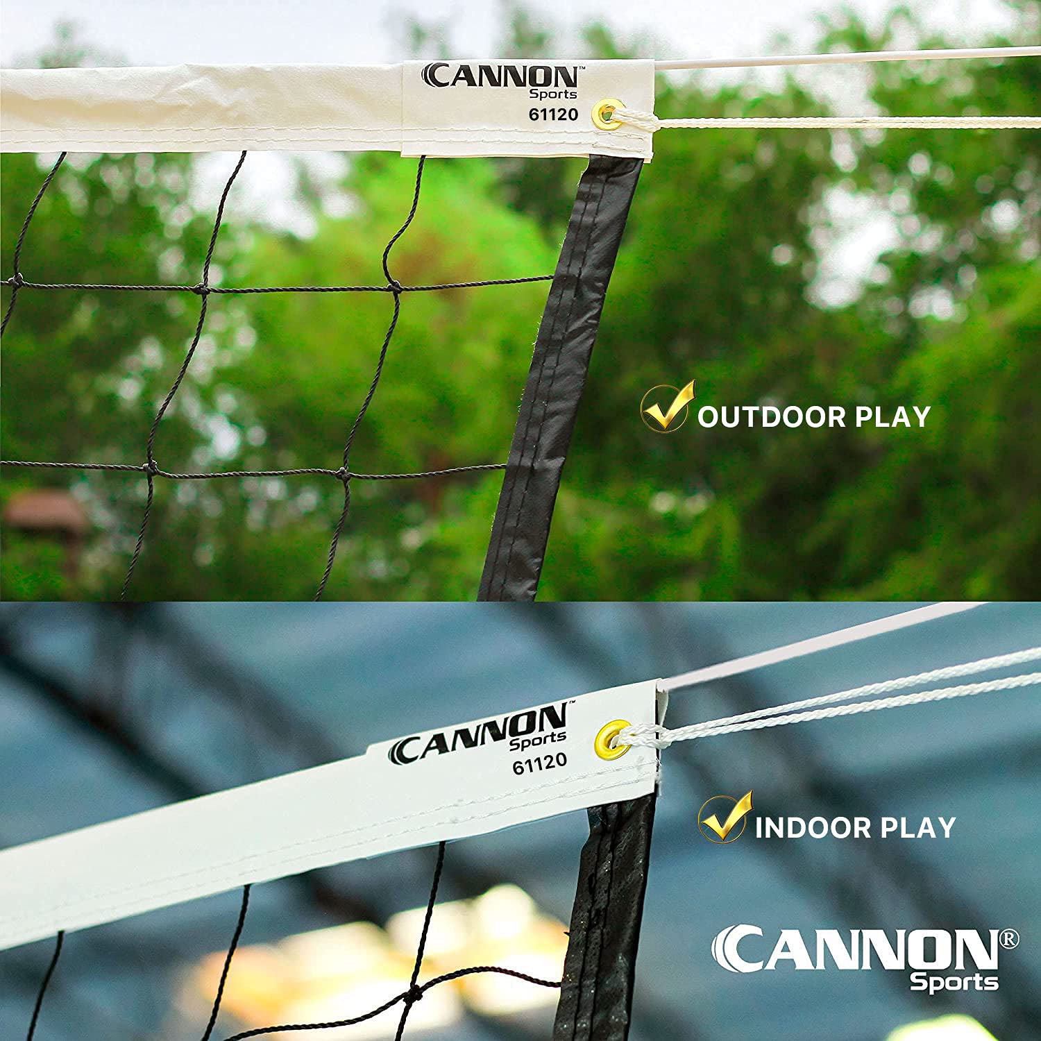Cannon Sports Volleyball Net - Indoor/Outdoor for Competition, Backyard, Gymnasium Training, & Beach Play (32 FT)