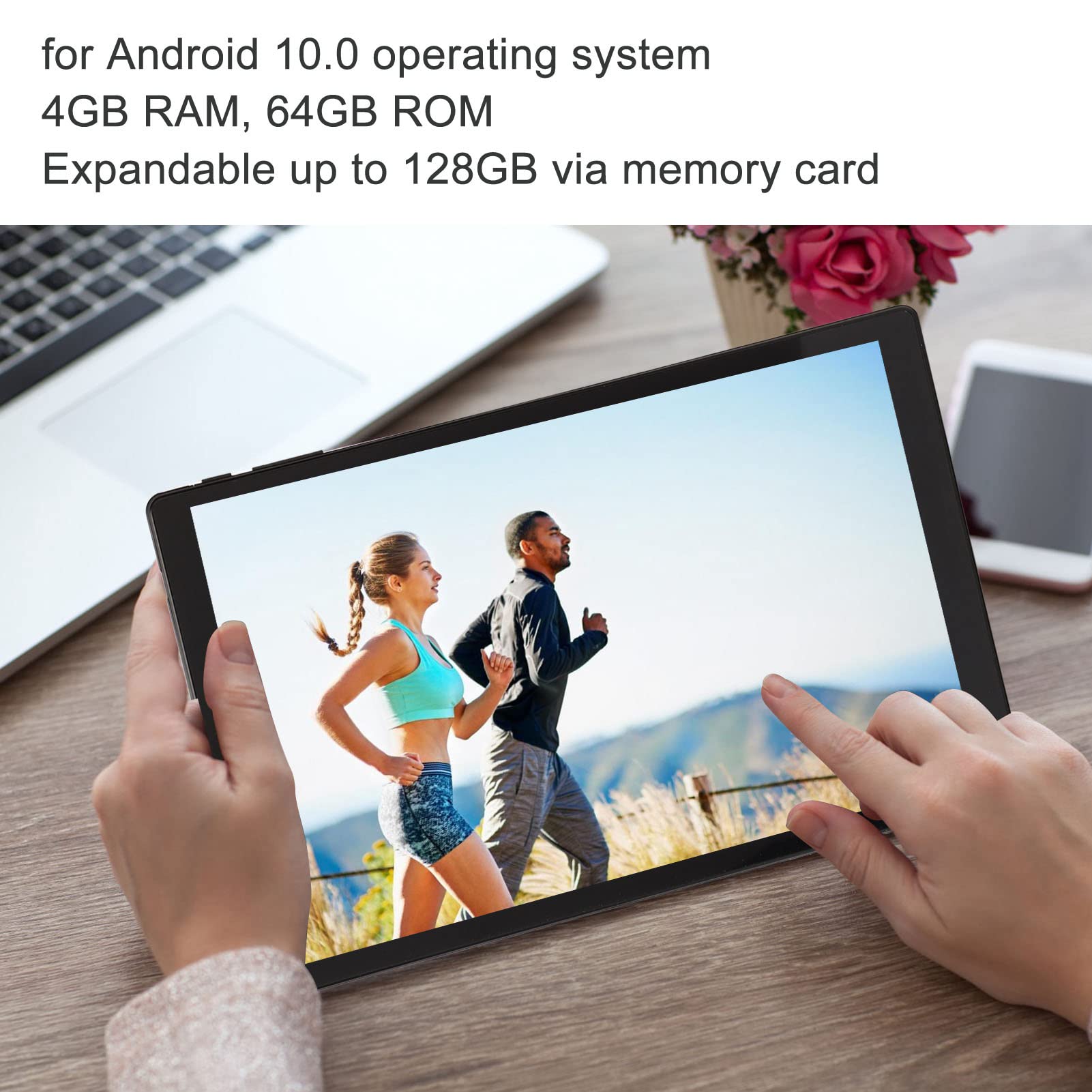 Cuifati 10in Tablet, HD Tablet for 10.0 4GRAM 64GROM 128G Expansion Octa Core CPU 2.5GHz, Dual SIM IPS Screen 5G Dual Band Tablet 100 to 240V (US Plug)