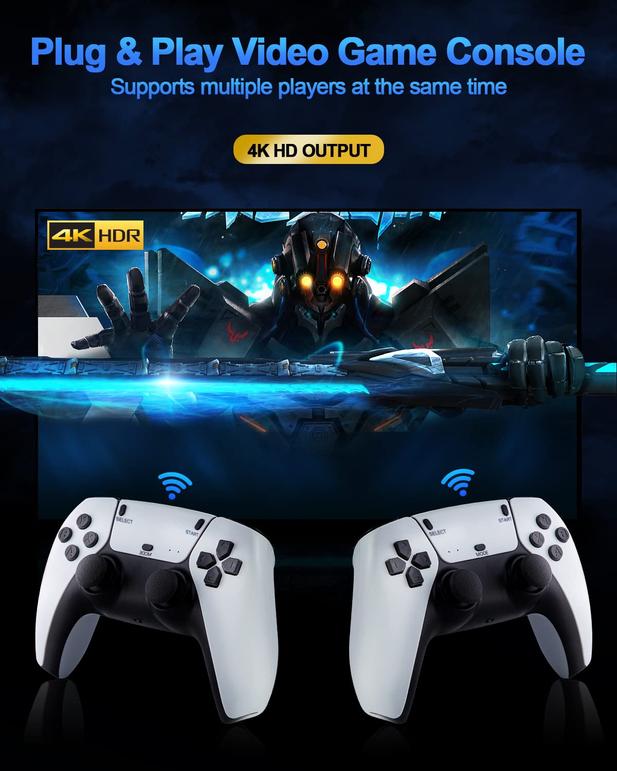 U9 Retro Game Console, Plug and Play Video Games Built-in 12000+ Classic Game 4K Ultra HD Game Stick with 2.4G Wireless Joystick Controller Supports 20+ Emulators…
