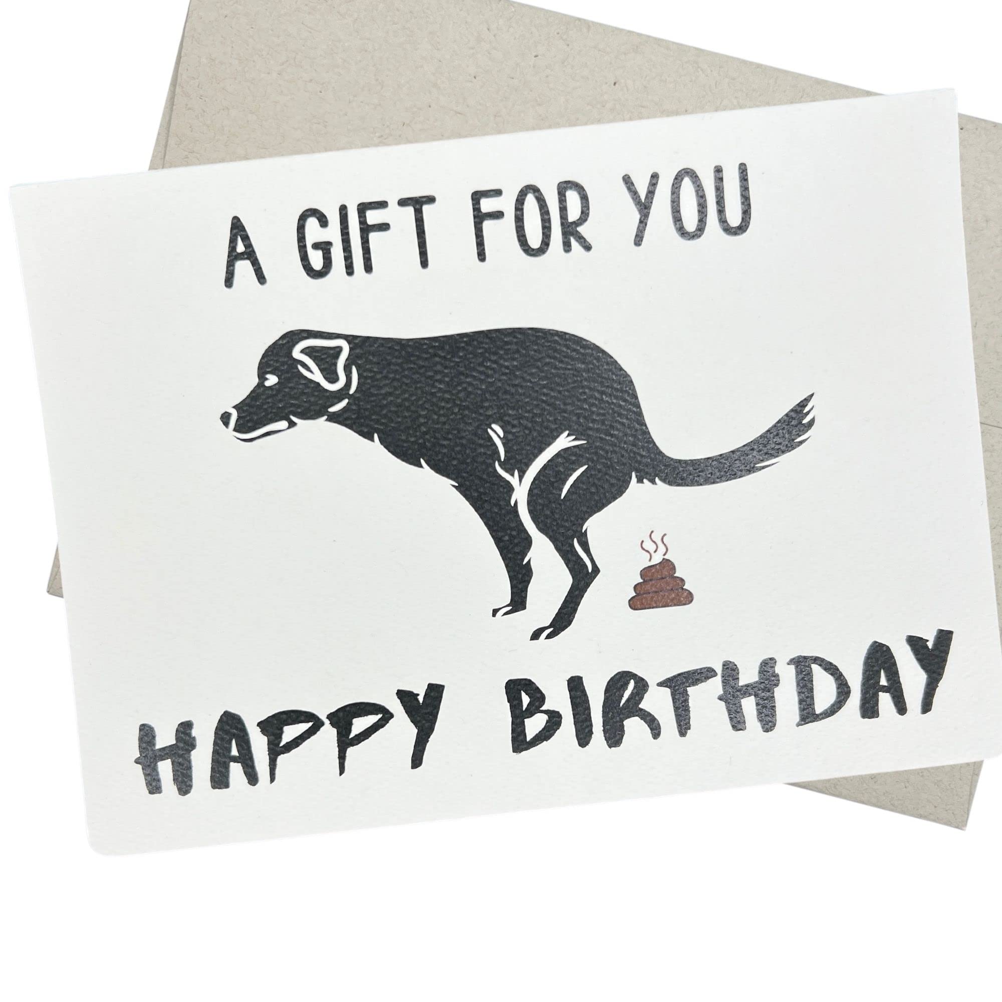 Groomers Margins Funny Birthday Card of Dog Pooping (7X5 Inches and Blank Inside) Humor Card for a Birthday Party - 63