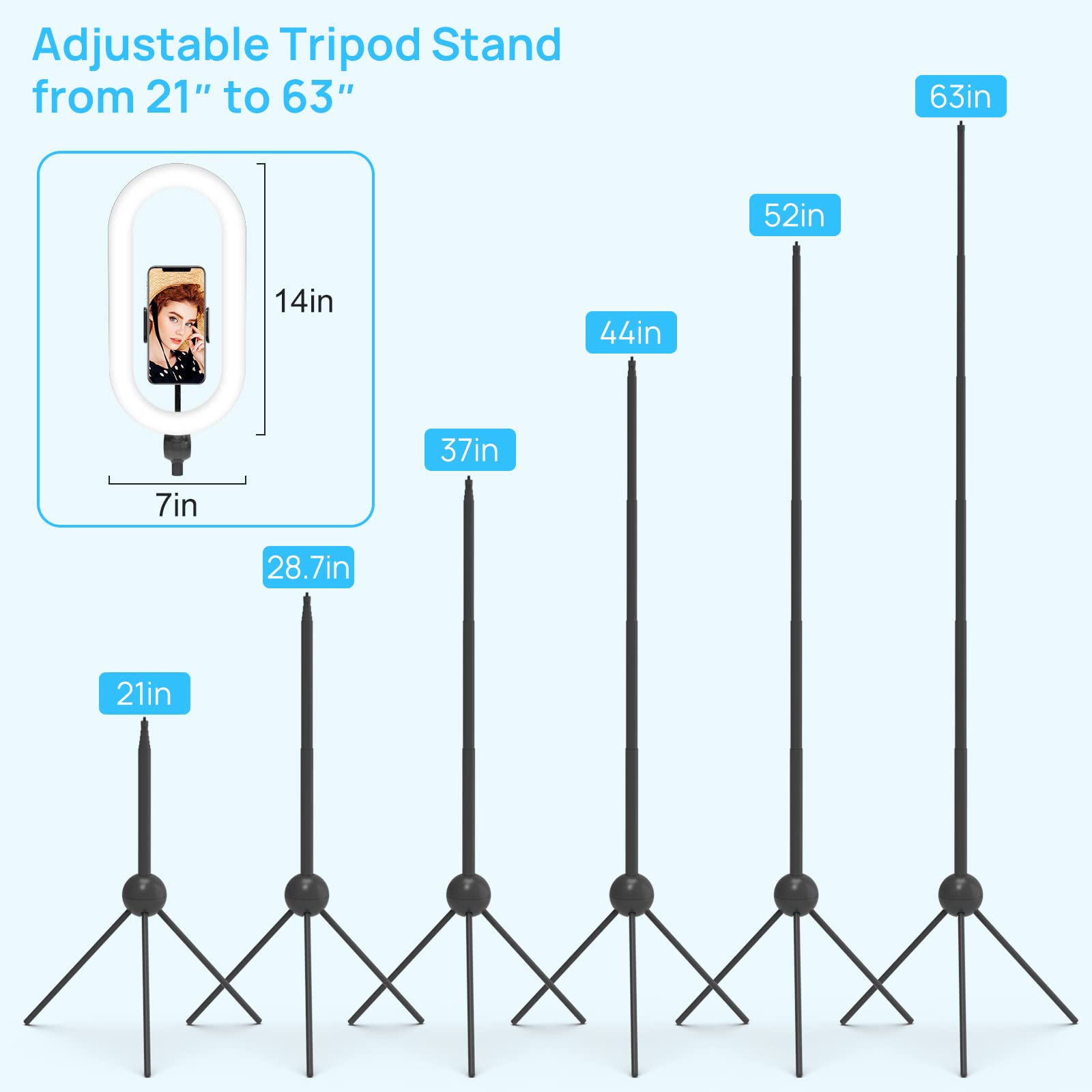 Ring Light with Stand and Phone Holder, 14" Selfie Lights 77" Tall Tripod with Remote Compatible with iPhone Phone LED Halo Standing Lighting for Makeup TikTok YouTube Camera Photography Zoom Videos