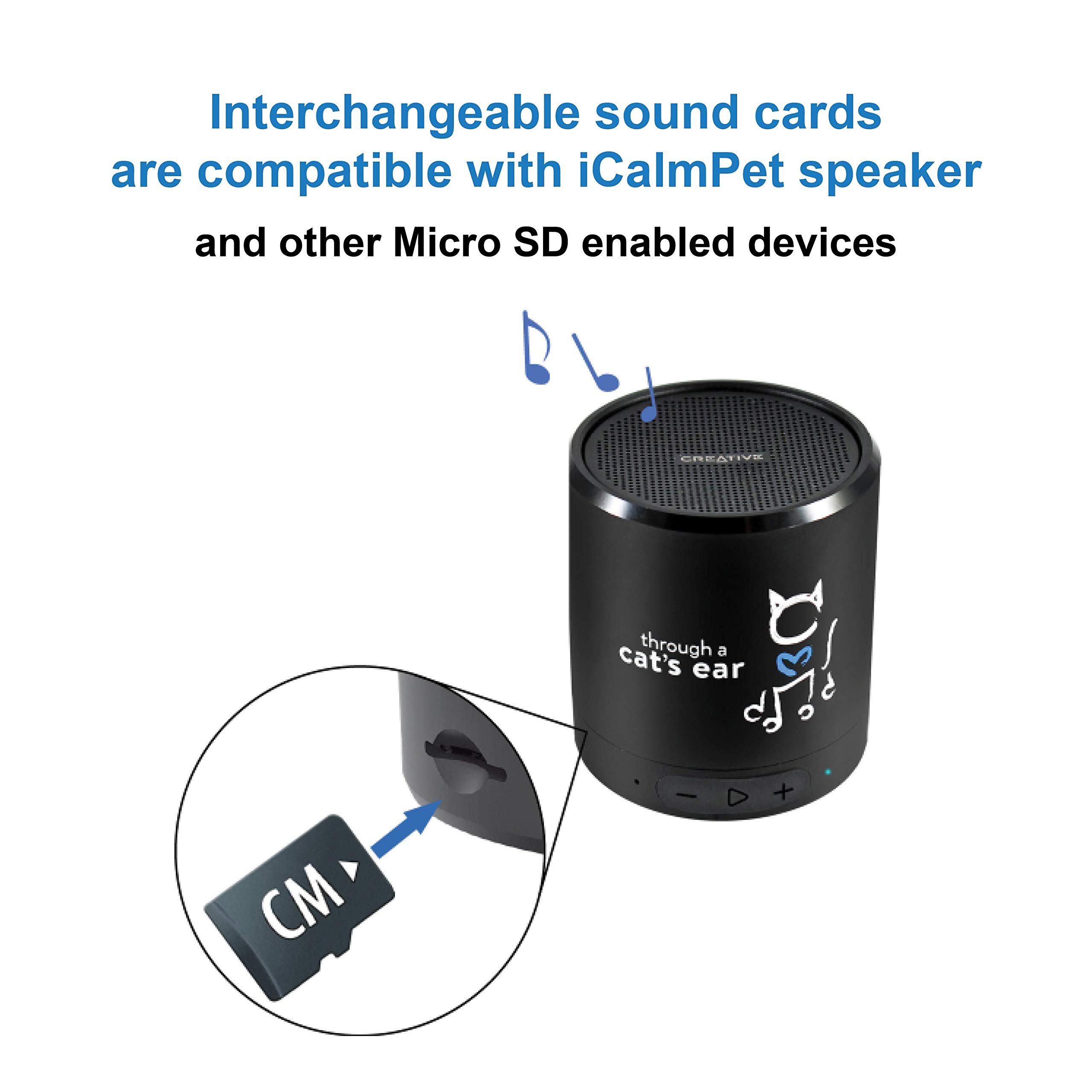 iCalmPet | Through a Cat's Ear: Cat Calming | MicroSD Card | 3-hrs | Specialized Music to Soothe Feline Stress