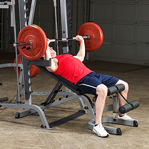 Body-Solid (GS348B) Precise 7° Angle Smith Machine Home Gym - Strength Training Equipment with Adjustable Safeties, Squat Rack Cage, Half Rack & Weight Cage Power Rack - for Amateurs & Professionals