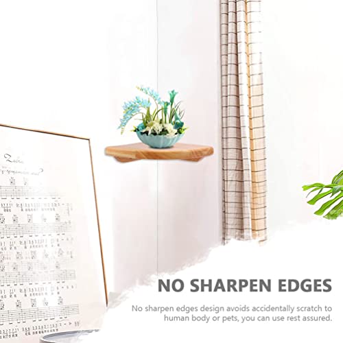 Ipetboom Wall Mounted Shelves 1 Set of Corner Shelf, Corner Wall Shelf Corner Floating Shelves Corner Shelves Wall Mounted Wood Floating Shelves for Home, Radius 15cm Corner Shelf