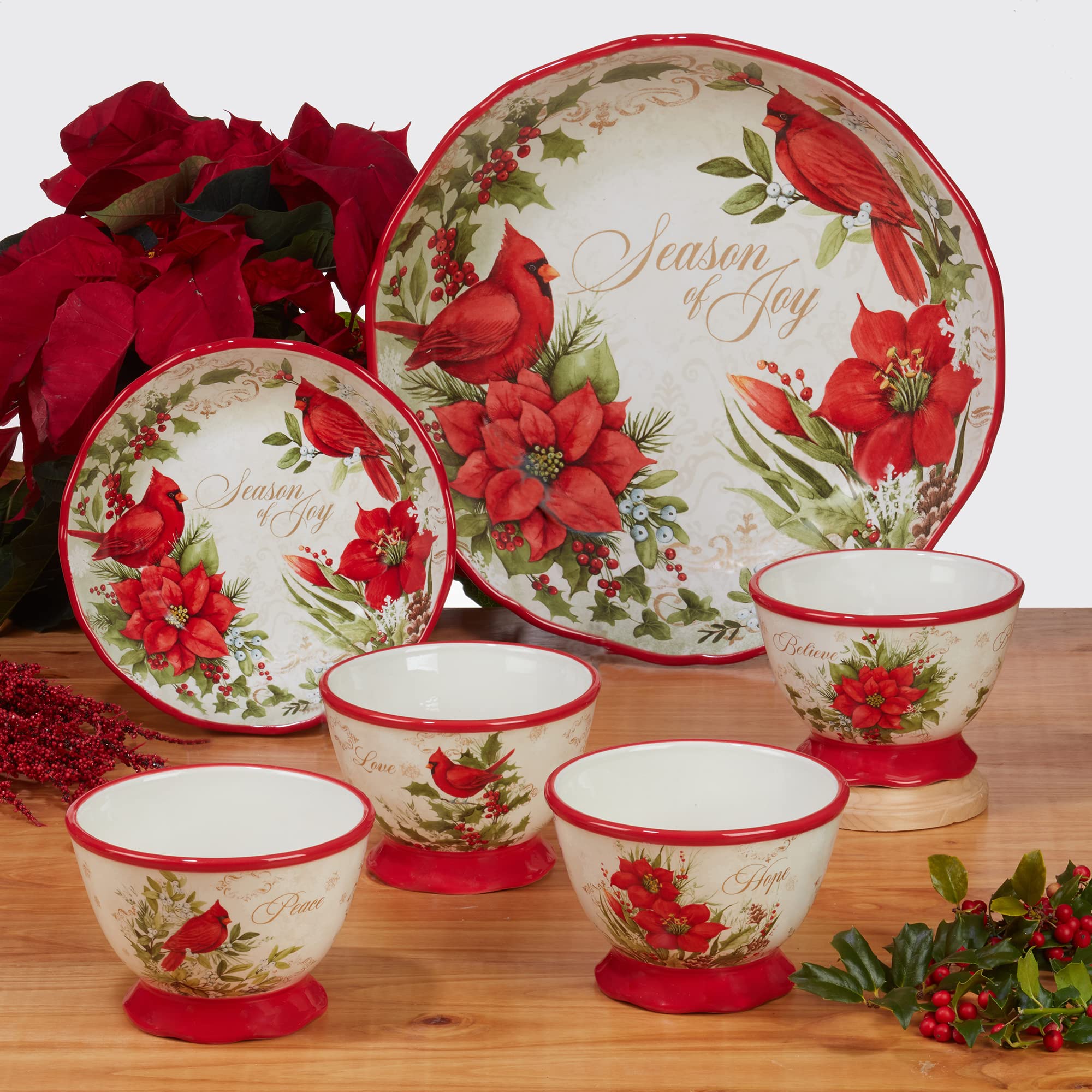 Certified International Winter's Medley 8" Soup/Cereal Bowls, Set of 4