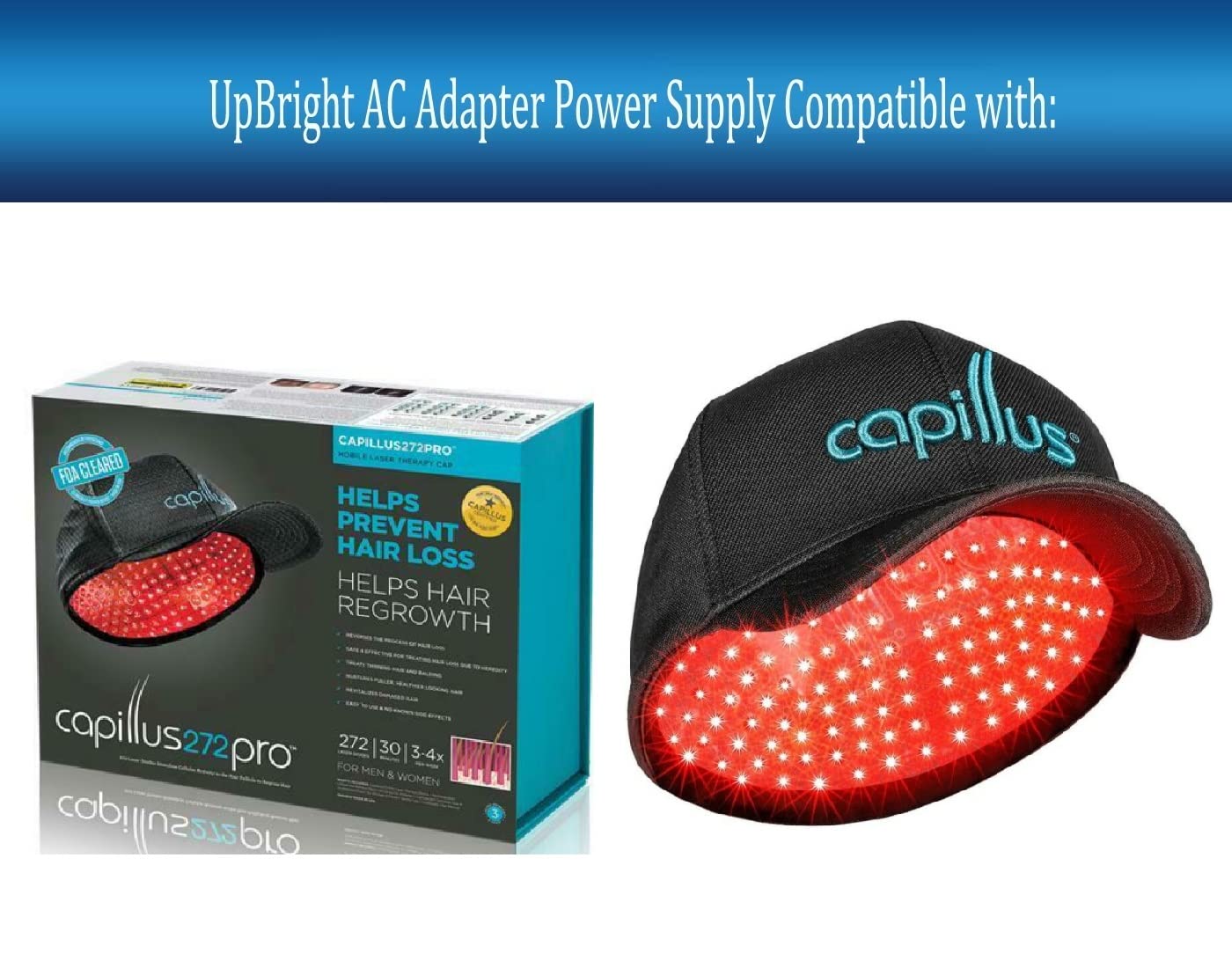 UpBright 5V AC/DC Adapter Compatible with Capillus 272 202 82 Plus Ultra 410 Therapy Cap Hat Capillus272 Capillus82 Capillus202 CapillusPlus CapillusUltra SK03T1-0500300Z Power Supply Battery Charger