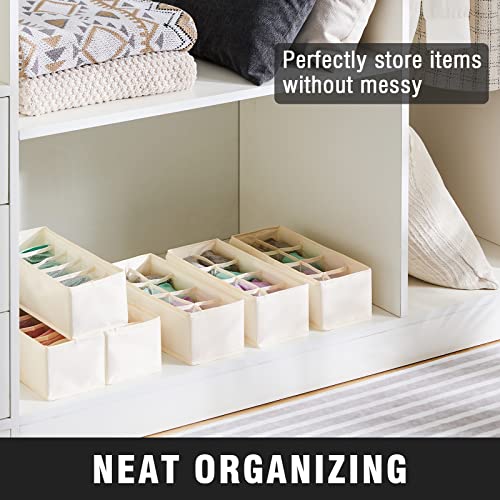 TECHMILLY Closet Underwear Storage Organizer, 3 Set Dresser Drawer Divider and Foldable Storage Boxes for Socks, Blets, Ties and Panties