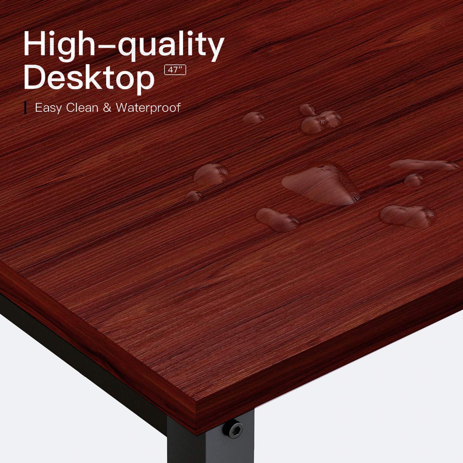 Computer Desk with Shelves,47" Modern Sturdy Writing Desk for Home Office,Office Desk with Bookshelf,African Walnut