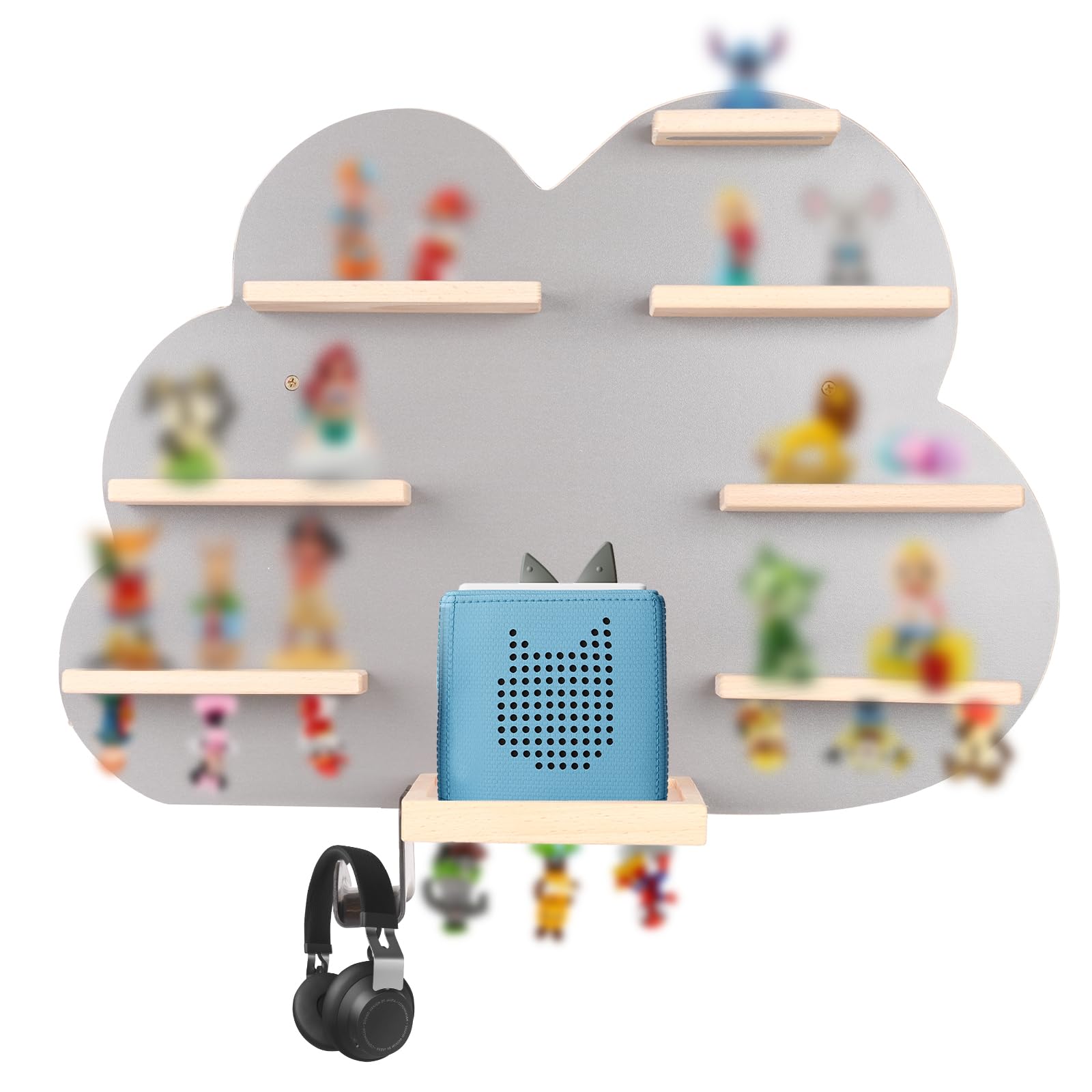 Danemort Magnetic Shelf for Tonie Box,Tonies Figures Wall Mounted Floating Shelves Compatible with Toniebox Audio Player Tonie Characters (Peak)