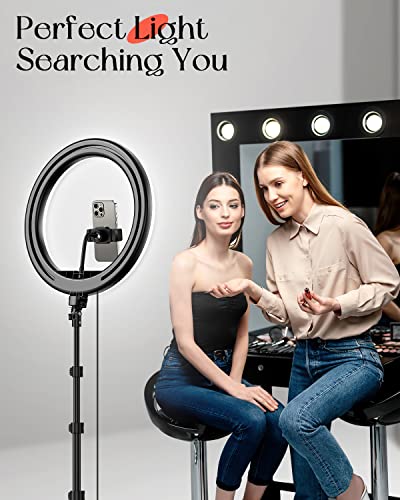 π‘π²ππ²ππ 13" Selfie Ring Light with Stand and Phone Holder, 63" Tripod for iPhone with Ring Light for YouTube/Tiktok, LED Ringlight for Make Up/Zoom Meeting/Photography, Ring Lights for Vlogs