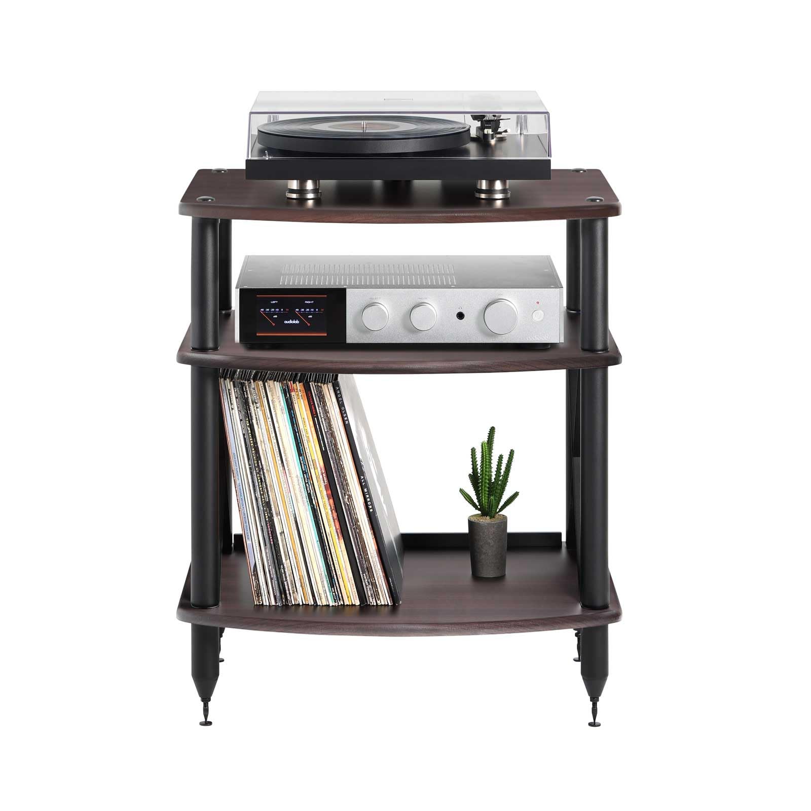 Pangea Audio Vulcan TT Turntable Stand with Vinyl Record Storage - Black